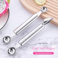 China Stainless Steel Double Ball Watermelon Carving Knife Set for Fruit Vegetable Decoration for sale