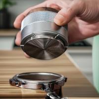 China 51mm 53mm 58mm Eco-Friendly Coffee Leveler Dispenser Stainless Steel Barista Tools Wood Cover for sale