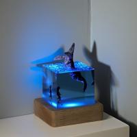 China Modern Art Style Bamboo Resin Table Light for Kids Ocean-Themed Epoxy Night Lamp for sale