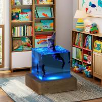 China Modern Art Antique Style Creative Shark Diver LED Night Lamp with Bamboo Construction for sale