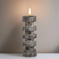 China Customized Sizes Marble Candle Holder for Modern Silver Pillar Stand Home Wedding Party for sale