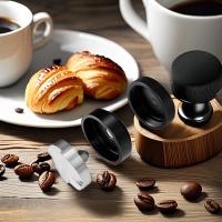 China Adjustable Depth Manual Espresso Dispenser 58mm Metal Coffee Tamper with Four Blades for sale