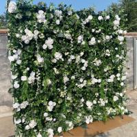 China Outdoor Wedding Decor 3D Cloth Flower Wall with Simulated Greenery Articial Flowers for sale