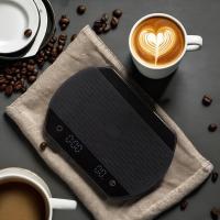China Minimalist Design Style 3kg/0.1g Compact Electronic Drip Coffee Scale with Timer Black for sale