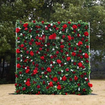 China Simulated Green Plants 3D Cloth Flower Wall for Outdoor Wedding Car Decoration and Corsage for sale