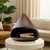 China Home Decoration Metal Type Metal Modern Ball Shape Incense Holder Concrete Pine Cone Wood for sale