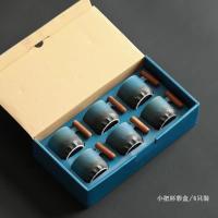 China Drinkware Type Cups Saucers Japanese Delicate Ceramic Small Cup Set with Wooden Handle 500ml Capacity for sale