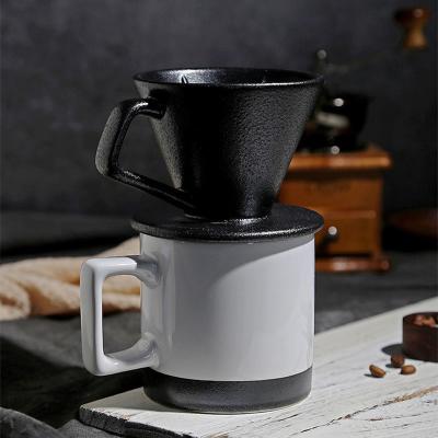 China Home Goods European Style Ceramic Coffee Dripper Set with Classic Design Mug in Black for sale
