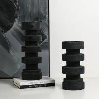 China Handmade Christmas Stone Candle Holder for Home Decoration Round Marble Candle Stand for sale