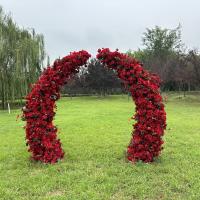 China Occassion Wedding Valentine's Day Christmas Customized Floral Backdrop Rose Flower Arch for sale
