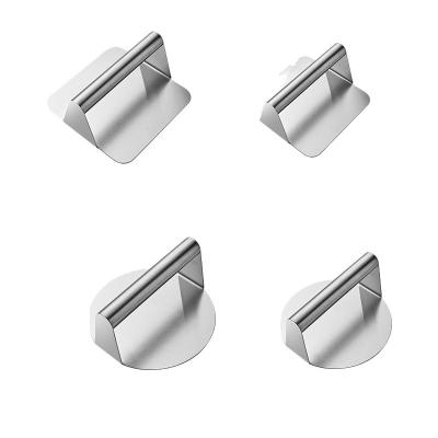China Non-Stick Surface Burger Press Square Stainless Steel Grilling Tool with Fabric Apron for sale