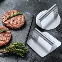 China Non-Stick Surface Burger Press Square Stainless Steel Grilling Tool with Fabric Apron for sale