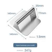 China Barbecue Outdoor Cooking Fabric Apron with Non-Stick Stainless Steel Square Burger Smasher for sale