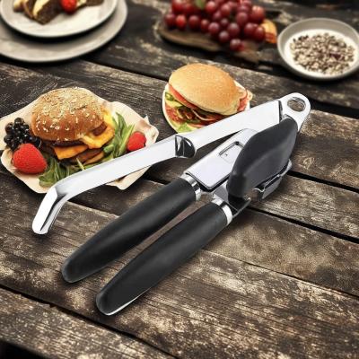 China Home Usage Stainless Steel Custom Easy Crank Manual Can Beer Bottle Opener with Iron Logo for sale