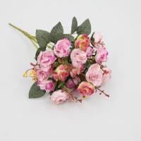 China Elegant 21-Diamond Roses Fall Bouquet Dry Artificial Flowers for Mother's Day Wedding and Christmas Decor for sale