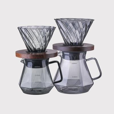 China Borosilicate Glass Coffee Pot Heat-Resistant Pour over and Espresso Brewer Tea Urn Server for sale