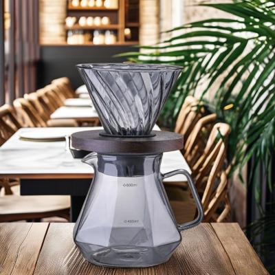 China 400ml High Borosilicate Glass Espresso Pour Coffee Server Heat Resistance Dripper Cup for sale