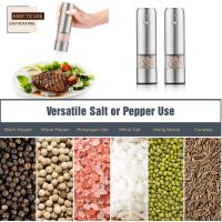 China Salt Pepper Mills with Ceramic Burr Core Stainless Steel Mini Electric Grinder Set ' Needs for sale
