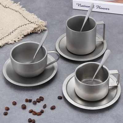 China Luxury Style Durable T16 Stainless Steel and Ceramic Coffee Cup Set for Office or Home for sale