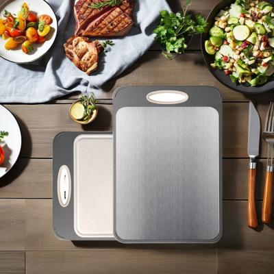 China 304 Stainless Steel Kitchen Cutting Board with Anti-Mold Design and Anti-Slip Feature for sale