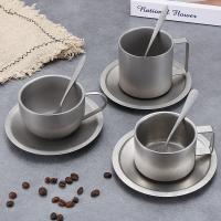 China Design Style Luxury Style Ceramic Coffee Mug Set with Stainless Steel Spoon and Tray for sale