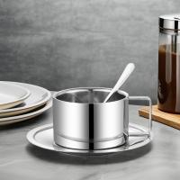 China Design Style Luxury Style Ceramic Coffee Mug Set with Stainless Steel Spoon and Tray for sale