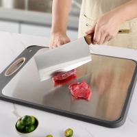 China 304 Stainless Steel Eco Bamboo Cutting Board for Kitchen Thickened Anti-Slip Anti-Mold Durable Plastic Frame for sale