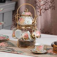 China Ceramic Porcelain Coffee Cup Set Modern Luxury Design with Gold Rim and Iron Handle T16 for sale