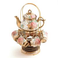 China Ceramic Porcelain Coffee Cup Set Modern Luxury Design with Gold Rim and Iron Handle T16 for sale
