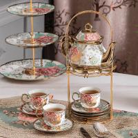 China Ceramic Porcelain Coffee Cup Set Modern Luxury Design with Gold Rim and Iron Handle T16 for sale