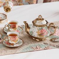 China Ceramic Porcelain Coffee Cup Set Modern Luxury Design with Gold Rim and Iron Handle T16 for sale