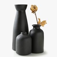 China Antiqued Line Surface Art Deco Ceramic Flower Vase On-glazed for Home Decoration Pieces for sale