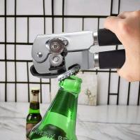 China Manual Can Opener Stainless Steel Smooth Edge Safety Beer Bottle Opener for Commercial for sale