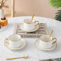 China BAMBOO Nordic Vintage Tea Set Luxury Bone Cups and Saucers for Cafe Milk Tea Moments for sale