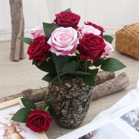 China Fresh Cut Solidago Pink Rose Bouquet Beautiful Colorful Style for Retail Florists for sale