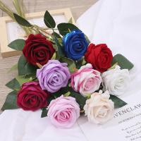 China Artificial Single Velvet Rose for Wedding Valentine's Day Christmas Decorative Flowers for sale