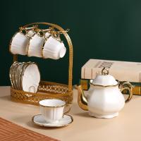 China European Luxury Style Ceramic Tea Cup Set for Home and Office Coffee Aficionados for sale