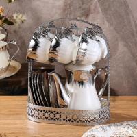 China European Style Ceramic Tea Cup Set with Gold Trim for Home Coffee Tea Service Infuser for sale