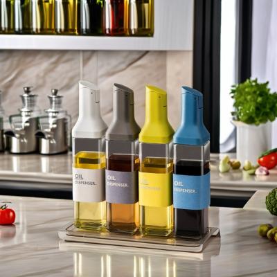 China Leak-Proof Vinegar Bottle and Soy Sauce Dispenser Set for Modern Kitchen Glass Oil Jug for sale