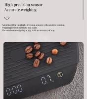 China Bamboo Digital Coffee Scale 3kg/0.1g Rechargeable Timer ABS Silicone Base Tea Tools for sale