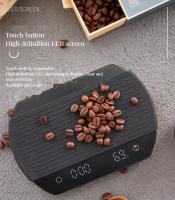 China Bamboo Digital Coffee Scale 3kg/0.1g Rechargeable Timer ABS Silicone Base Tea Tools for sale