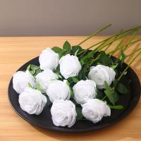 China Artificial Red Velvet Roses Single Decorative Flowers for Mother's Day Wedding Store for sale