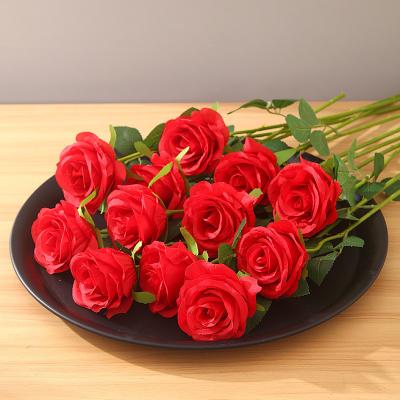 China Occassion Handmade 3D Silk Artificial Flowers and Leaves for Wedding Table Decoration for sale