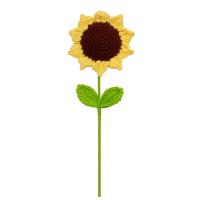 China Small Modern Design Handmade Knitted Sunflower Daisy Pouch Ideal Valentine's Day Gift for sale