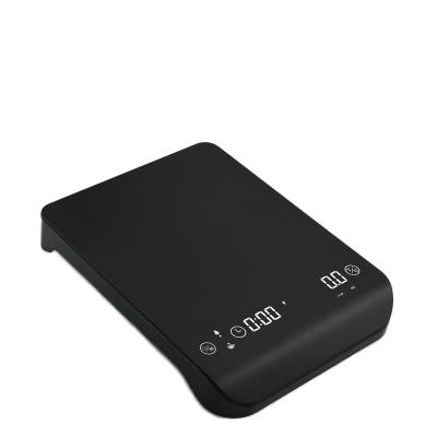 China Minimalist Design 2024 Rechargeable Digital Coffee Scale with 3kg/0.1g Accuracy Timer and Indicator Light for sale