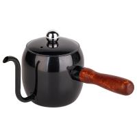 China Long Mouth 304 Stainless Steel Coffee Pot with 500ml Capacity and Wooden Handle for sale