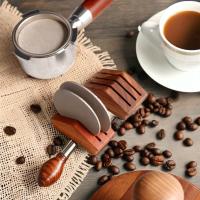 China 58mm Coffee Tea Tools Walnut Steel Espresso Tea Filter Holder with Silicone Screen for sale