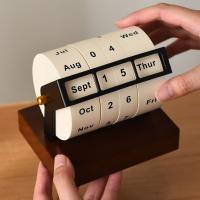 China Electric Format Perpetual Calendar Wheel Small Size Curve Design for Office Decoration for sale
