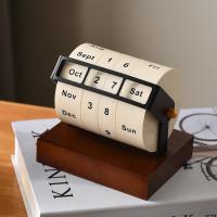 China Electric Format Perpetual Calendar Wheel Small Size Curve Design for Office Decoration for sale