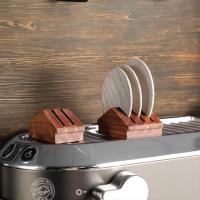 China Wooden 58mm Walnut Silicone Steel Screen Tea Filter Holder for Home Includes Milk Frother Box Packaging for sale